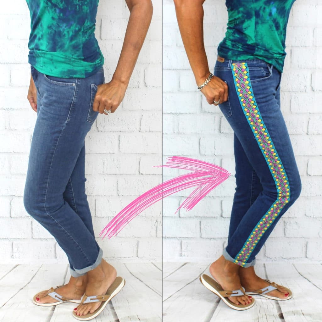DIY: Refashion Jeans with Trim ~ Angela Wolf's Sewing Blog